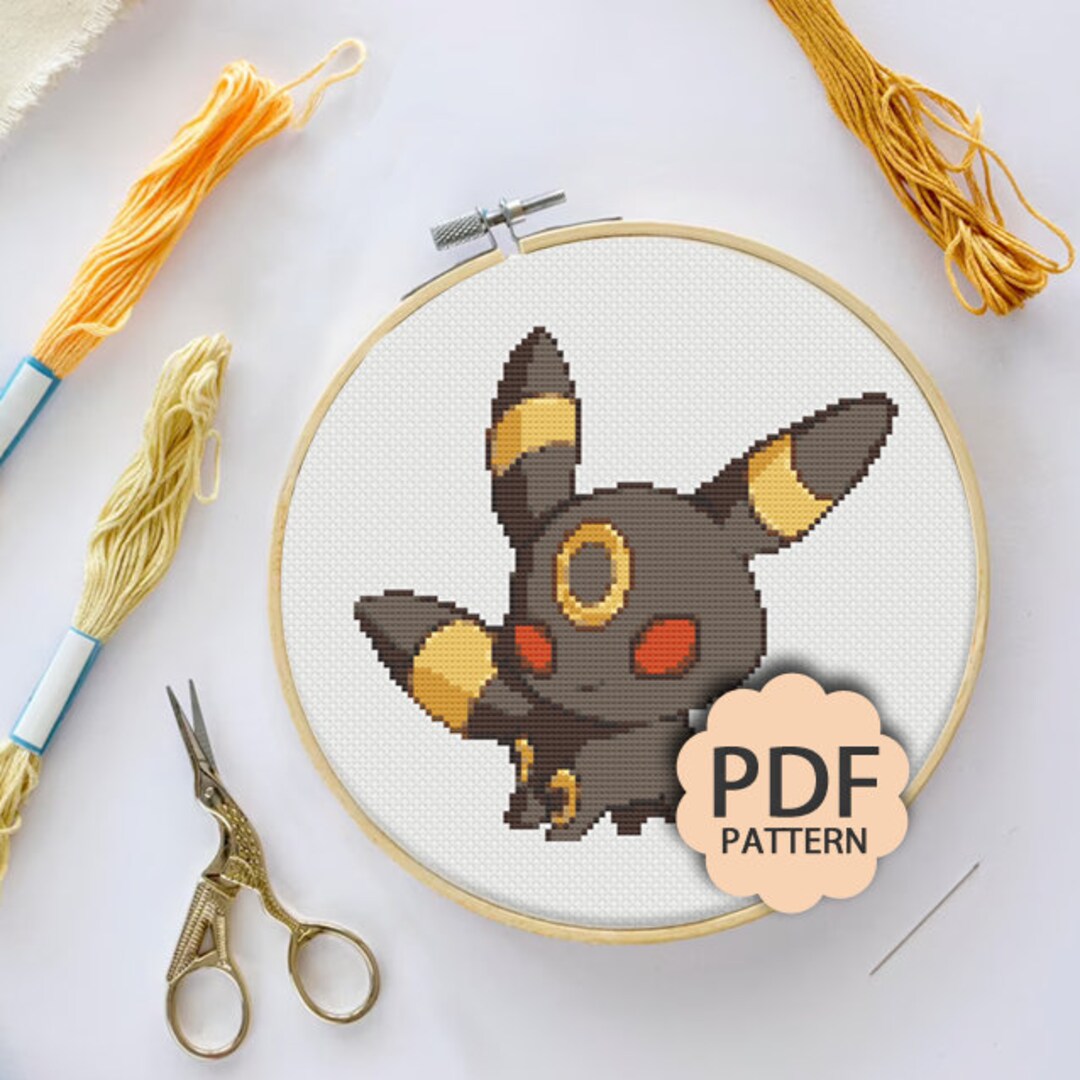 Chibi Umbreon - Pokemon - Cross Stitch Pattern PDF Downloadable - Etsy