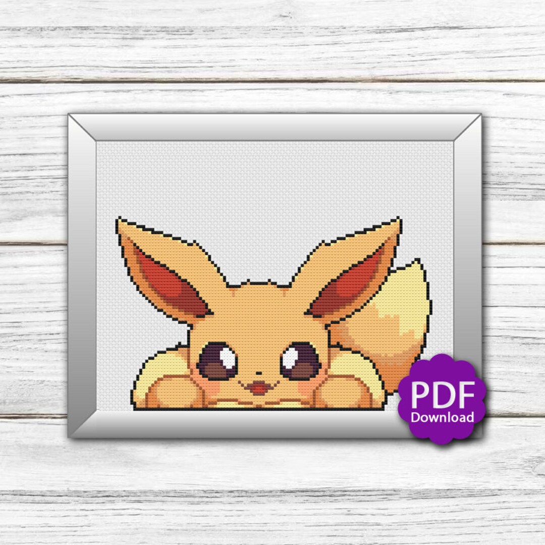 Popup Evee Pokemon Cross Stitch Pattern PDF Downloadable - Etsy