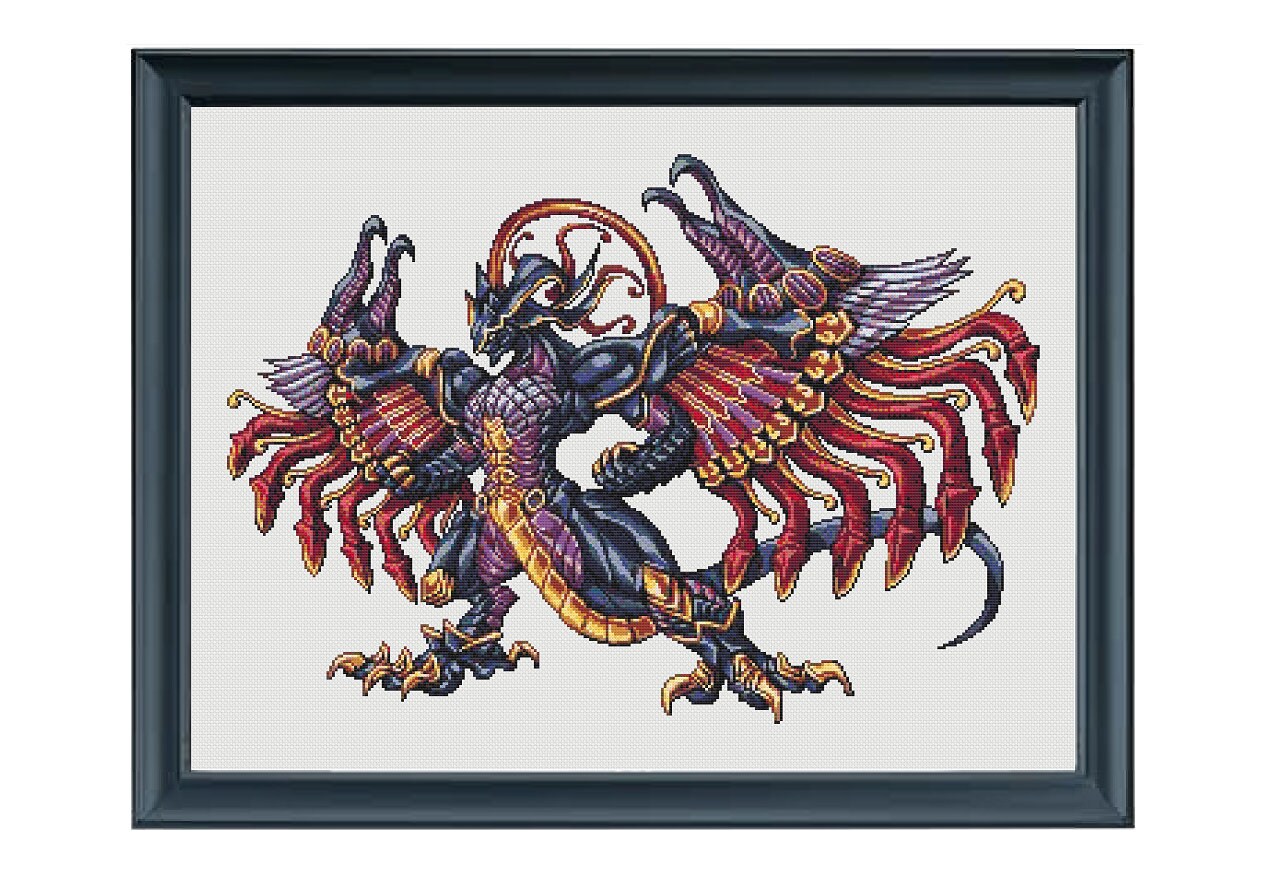 Summon Bahamut Dragon Final Fantasy Cross Stitch Pattern PDF ...