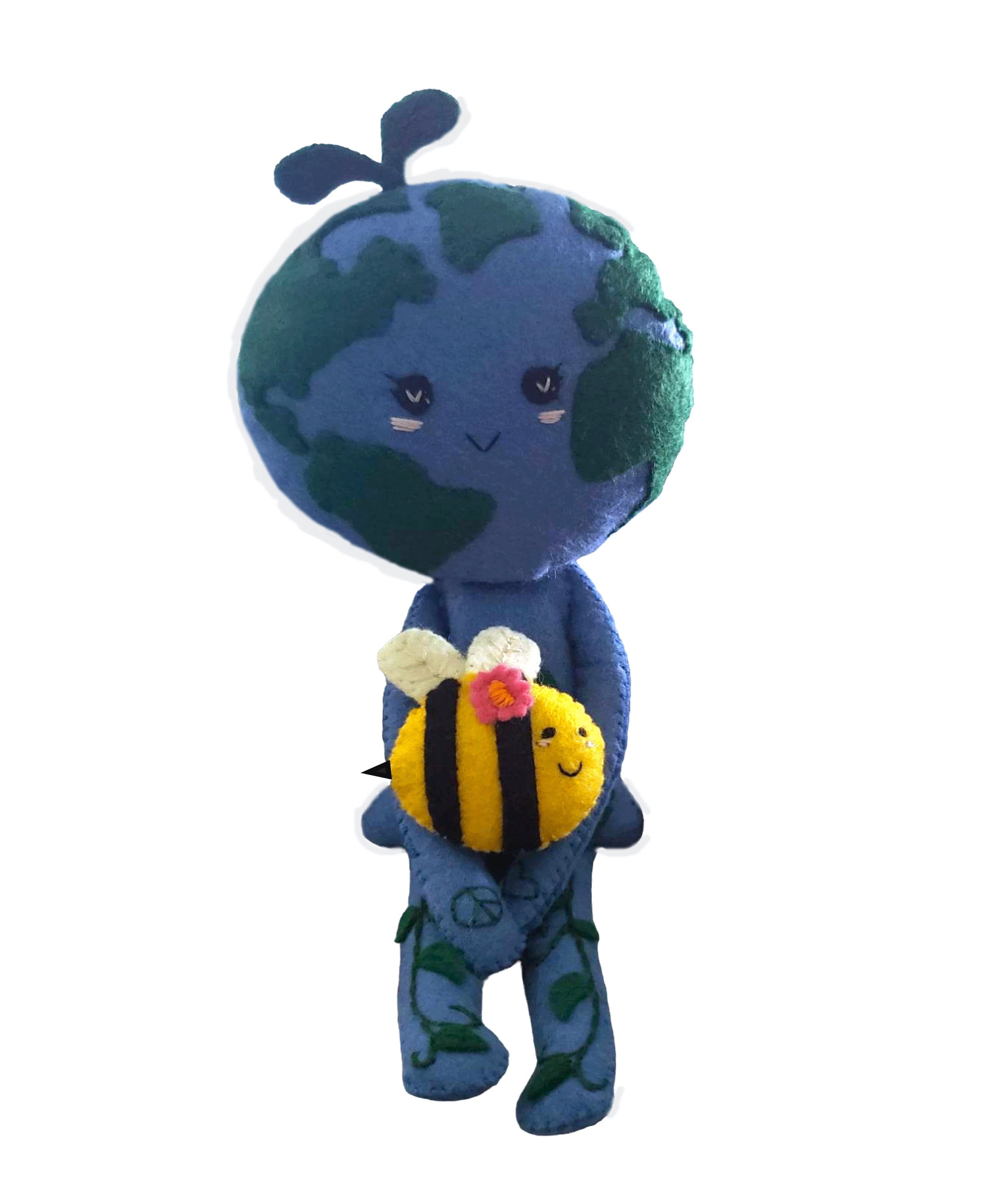 Earth Day Felt Doll Sewing Pattern- Felt Embroidery Pattern-plush Toy ...