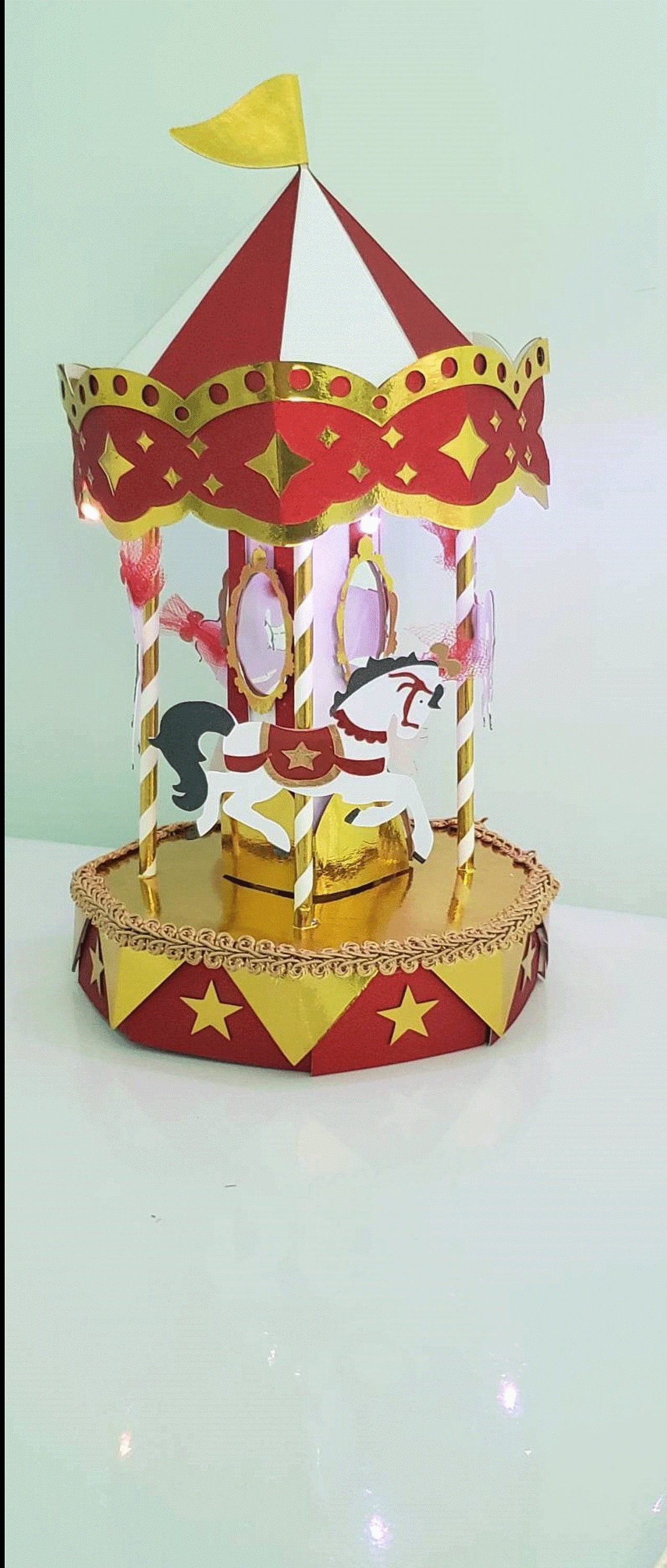 Circus Carousel Cake Topper, Circus Centerpiece, 3D Carousel, Circus ...