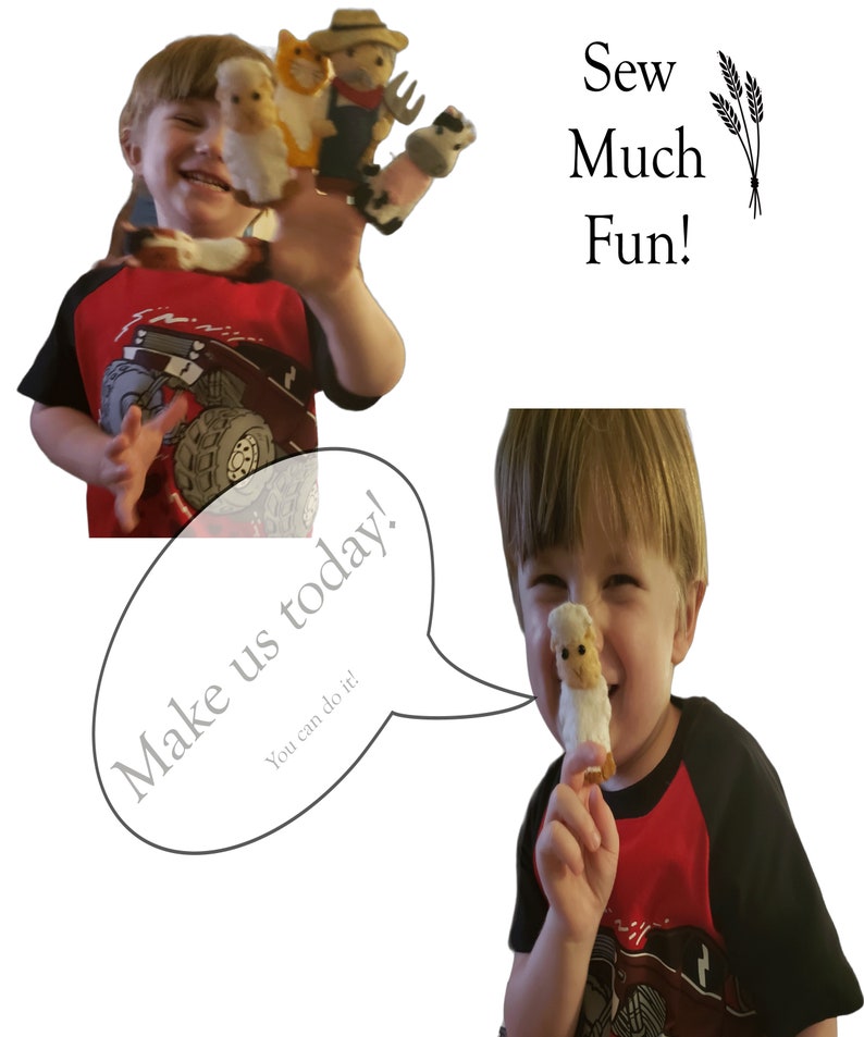 Felt Farm Animal Sewing Pattern-farm Finger Puppet Pattern-farm Animal ...