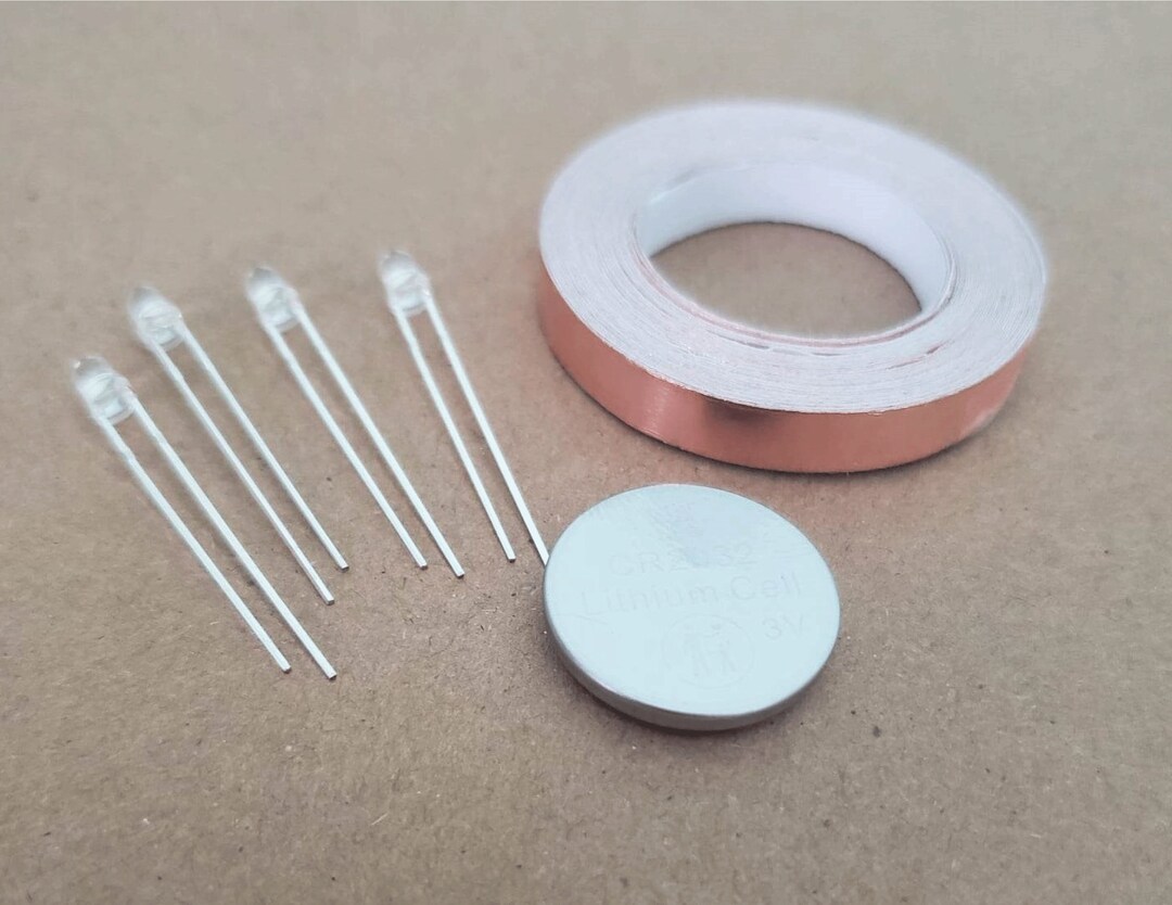 LED Paper Circuit Kit-contains 4 3mm Yellow Flickering Leds-12ft ...