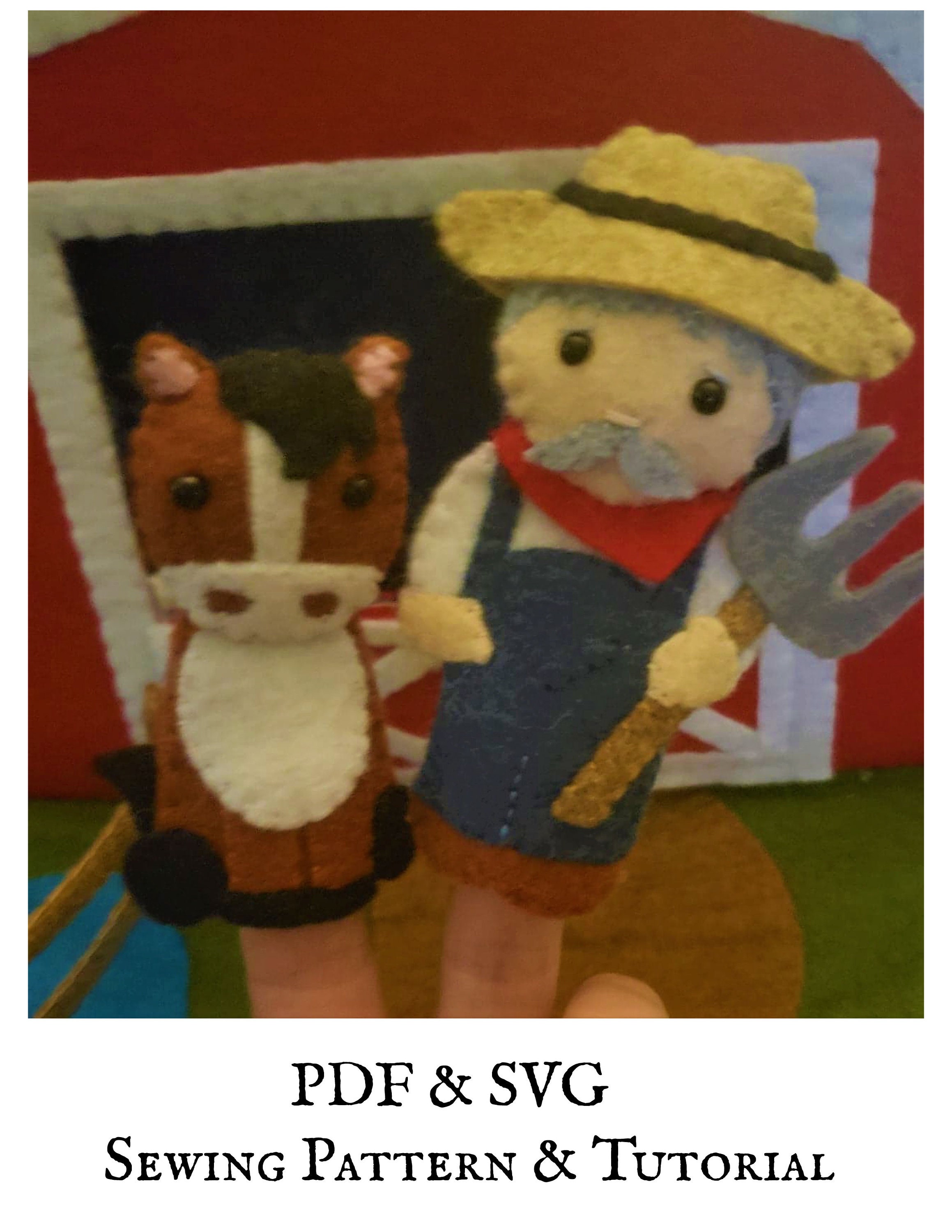 Farmer Finger Puppet Sewing Pattern-old Macdonald Finger Puppet Pattern ...
