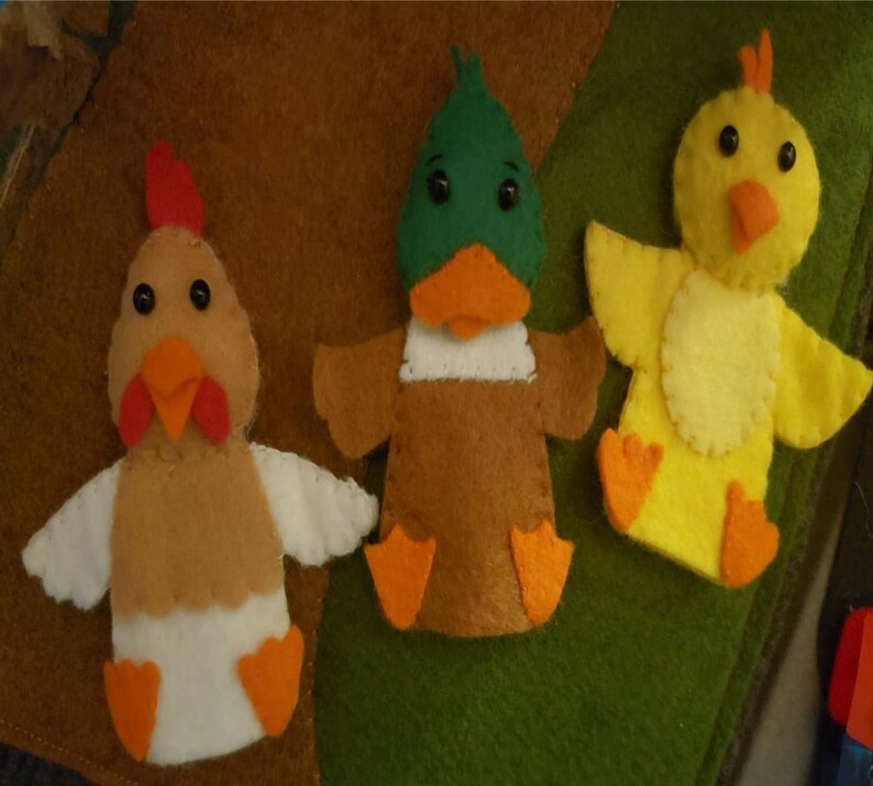 Farm Animal Finger Puppet Pattern-duck Finger Puppet-chicken Finger ...