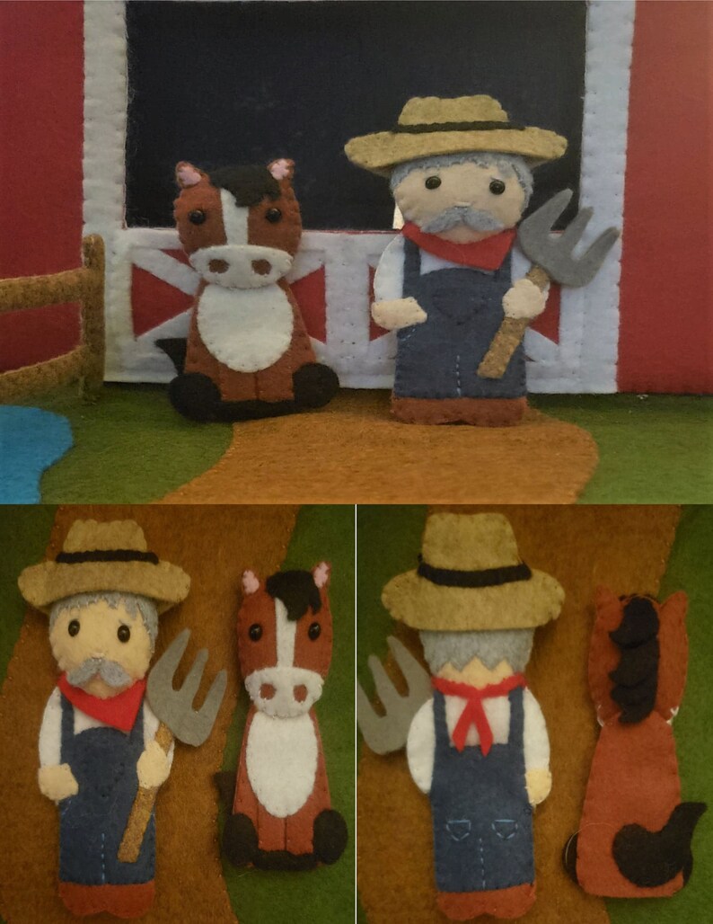 Farmer Finger Puppet Sewing Pattern-old Macdonald Finger Puppet Pattern ...