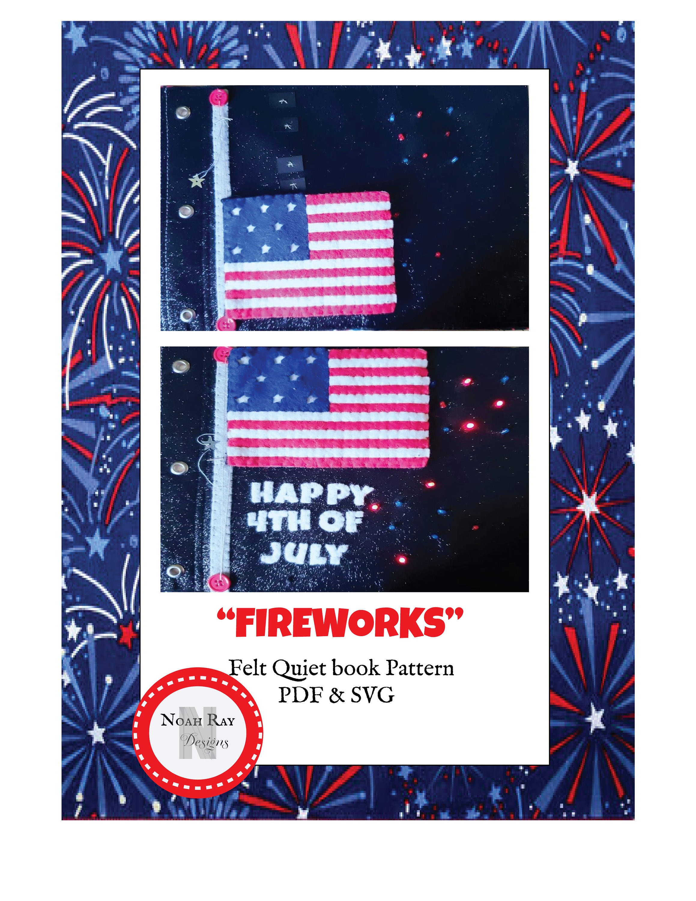 4th of July Quietbook-fireworks Quietbook-led Quiet Book-toddler Quiet ...