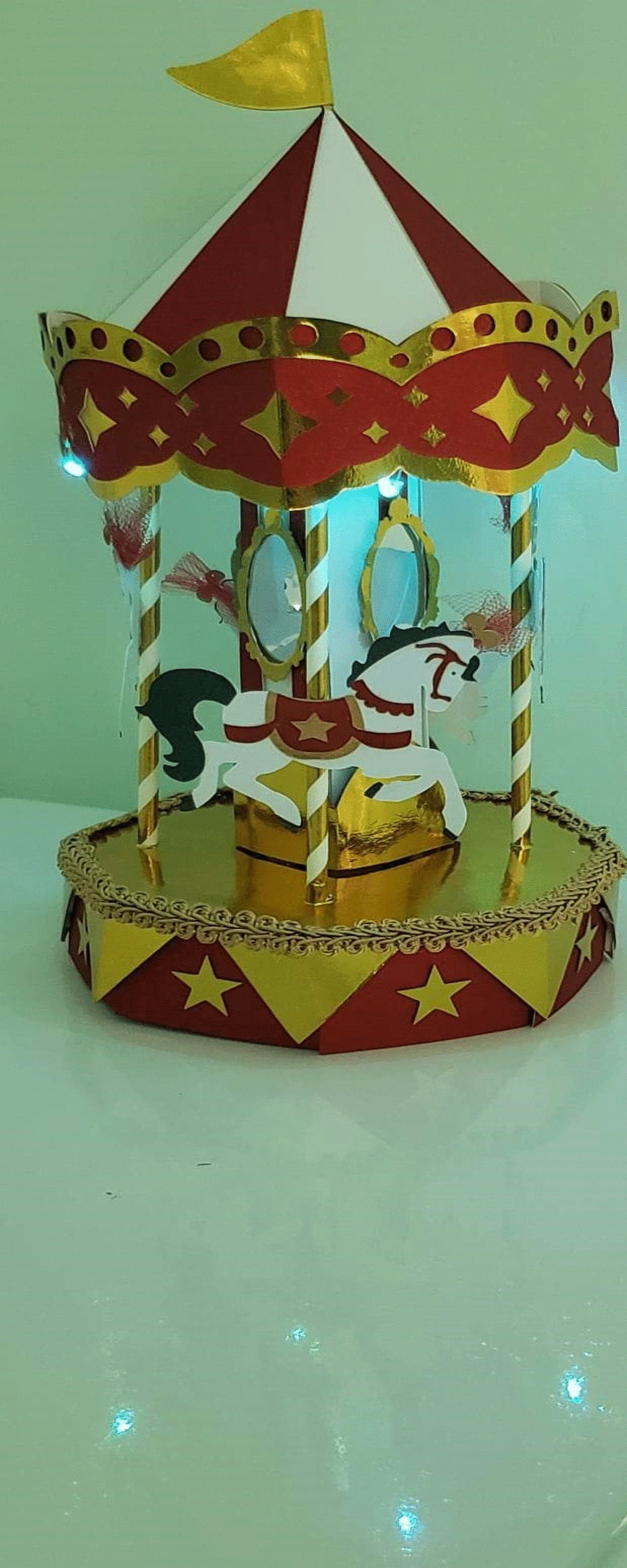 Circus Carousel Cake Topper, Circus Centerpiece, 3D Carousel, Circus ...