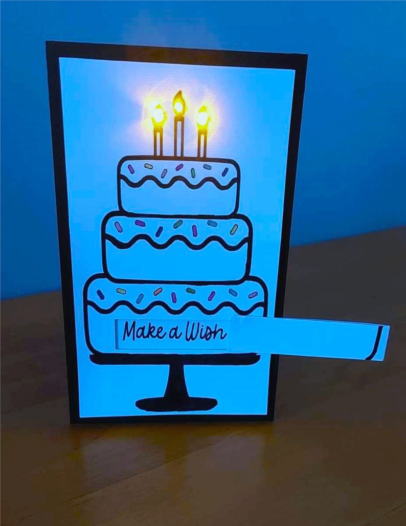 Light up Birthday Card, Birthday Wishes Card, Birthday Cake With ...