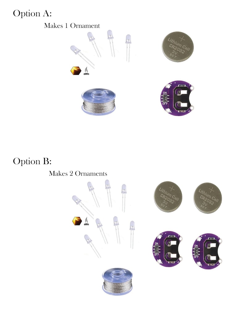 LED Sewing Kit-3mm Yellow Twinkle LEDS, Conductive Sewing Thread ...