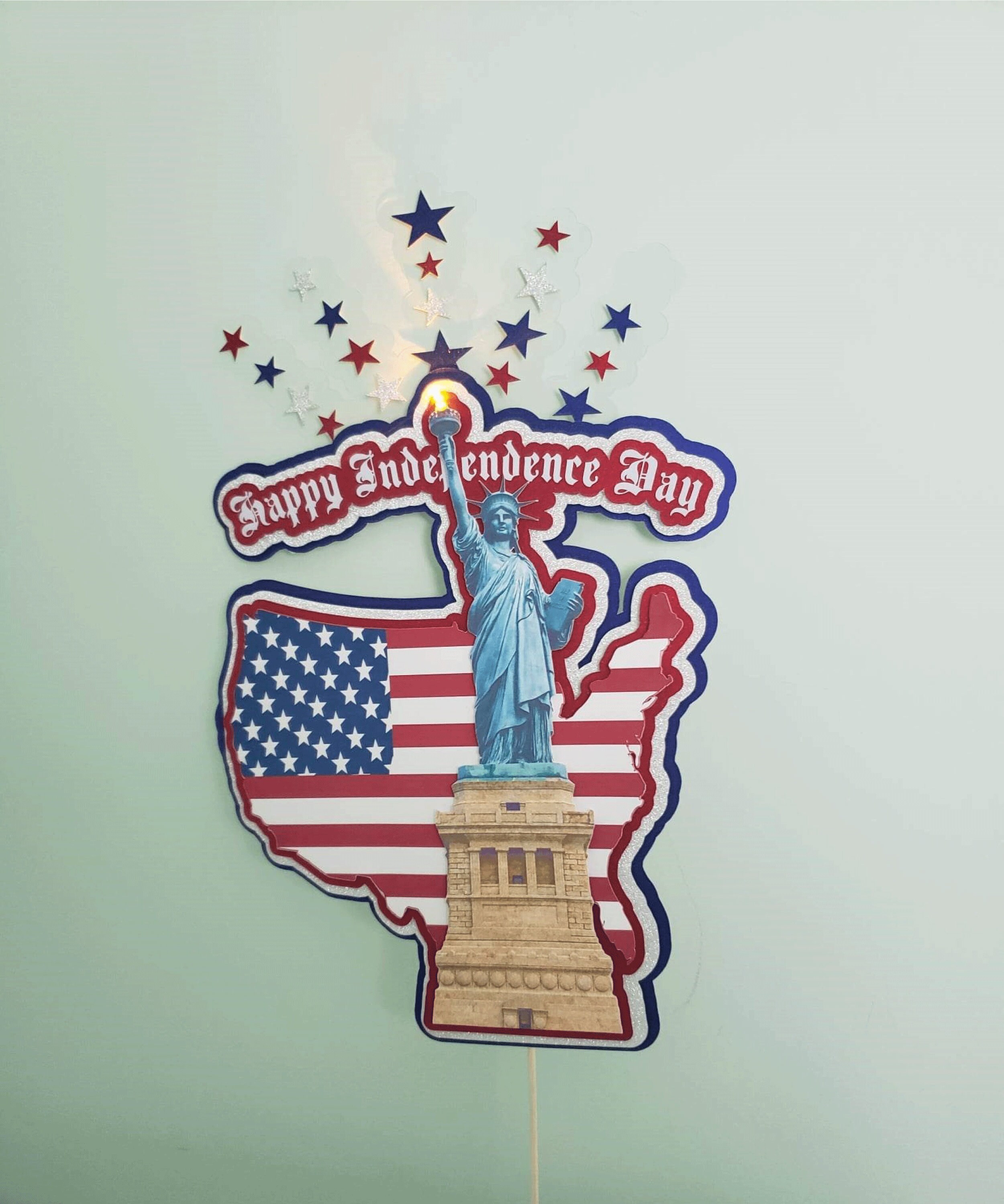 4th of July Cake Topper-patriotic Centerpiece-independence Day ...