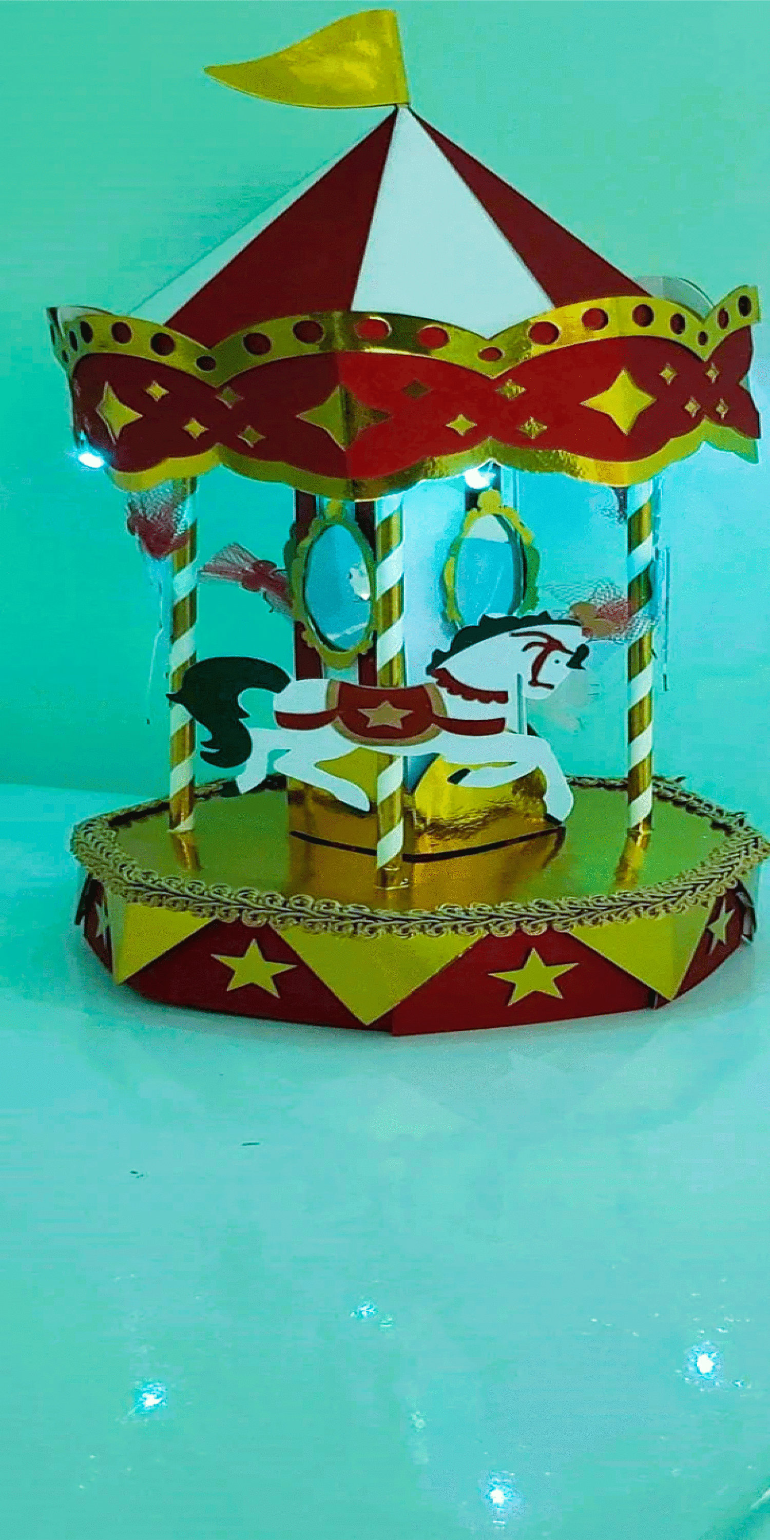 Circus Carousel Cake Topper, Circus Centerpiece, 3D Carousel, Circus ...