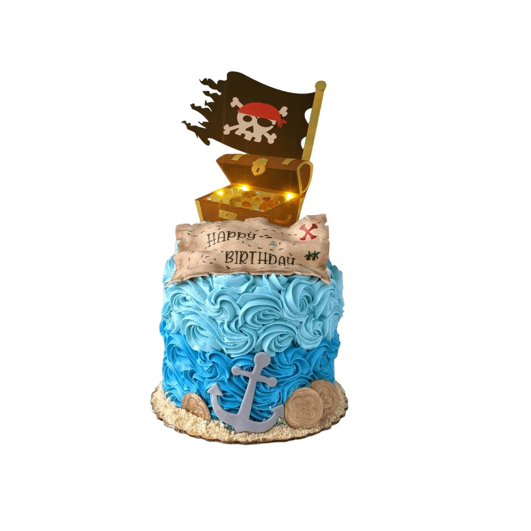 Pirate's Treasure Chest Cake Topper, Digital Pattern Files for a Pirate ...