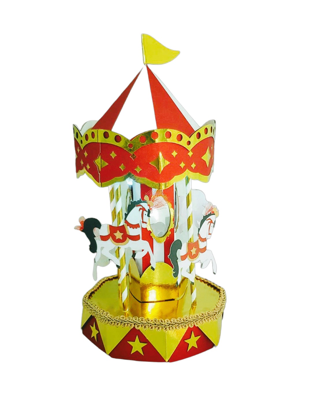Circus Carousel Cake Topper, Circus Centerpiece, 3D Carousel, Circus ...