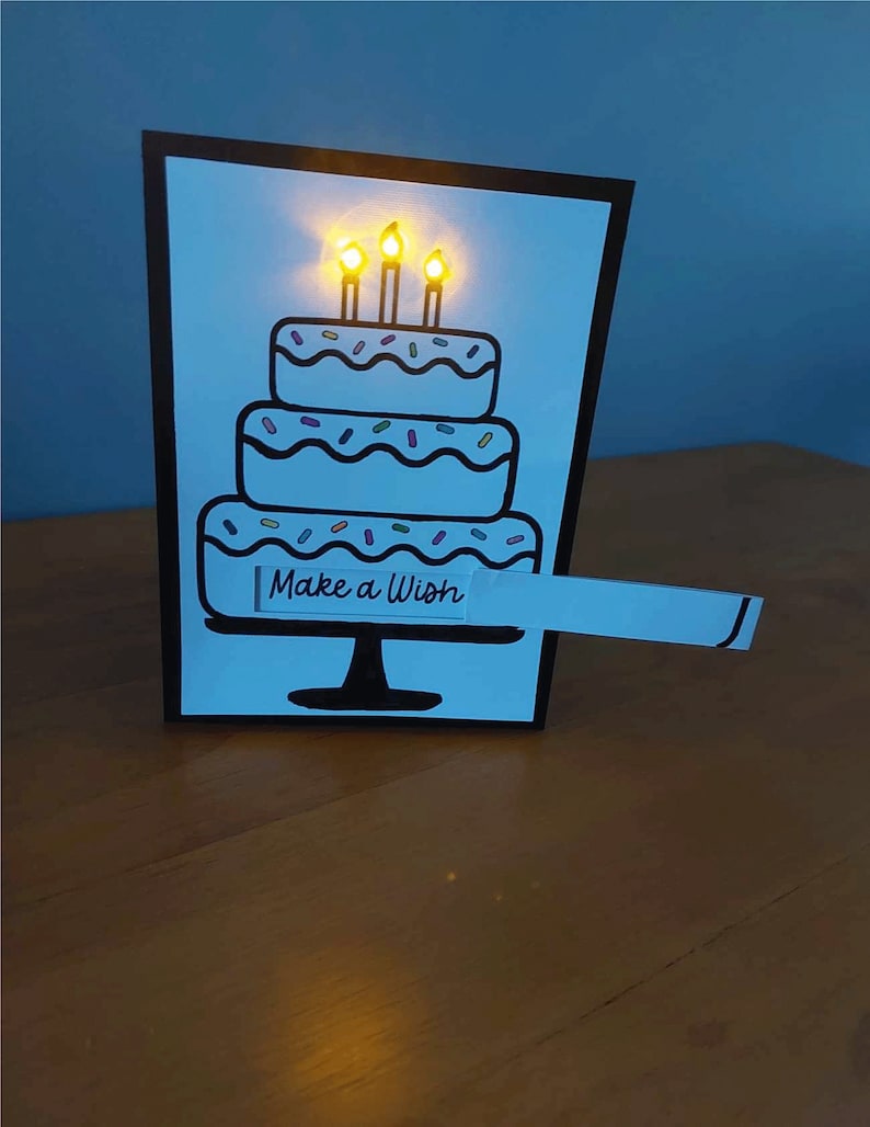 Light up Birthday Card, Birthday Wishes Card, Birthday Cake With ...