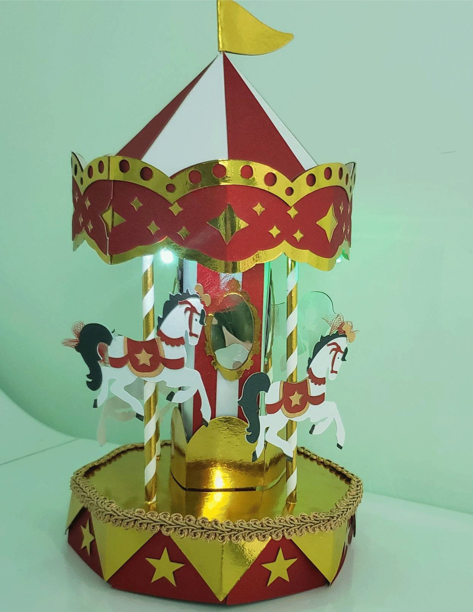 Circus Carousel Cake Topper, Circus Centerpiece, 3D Carousel, Circus ...