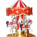 Red & Gold 3D Circus Carousel, Carousel Horse Cake Topper, Circus Party ...