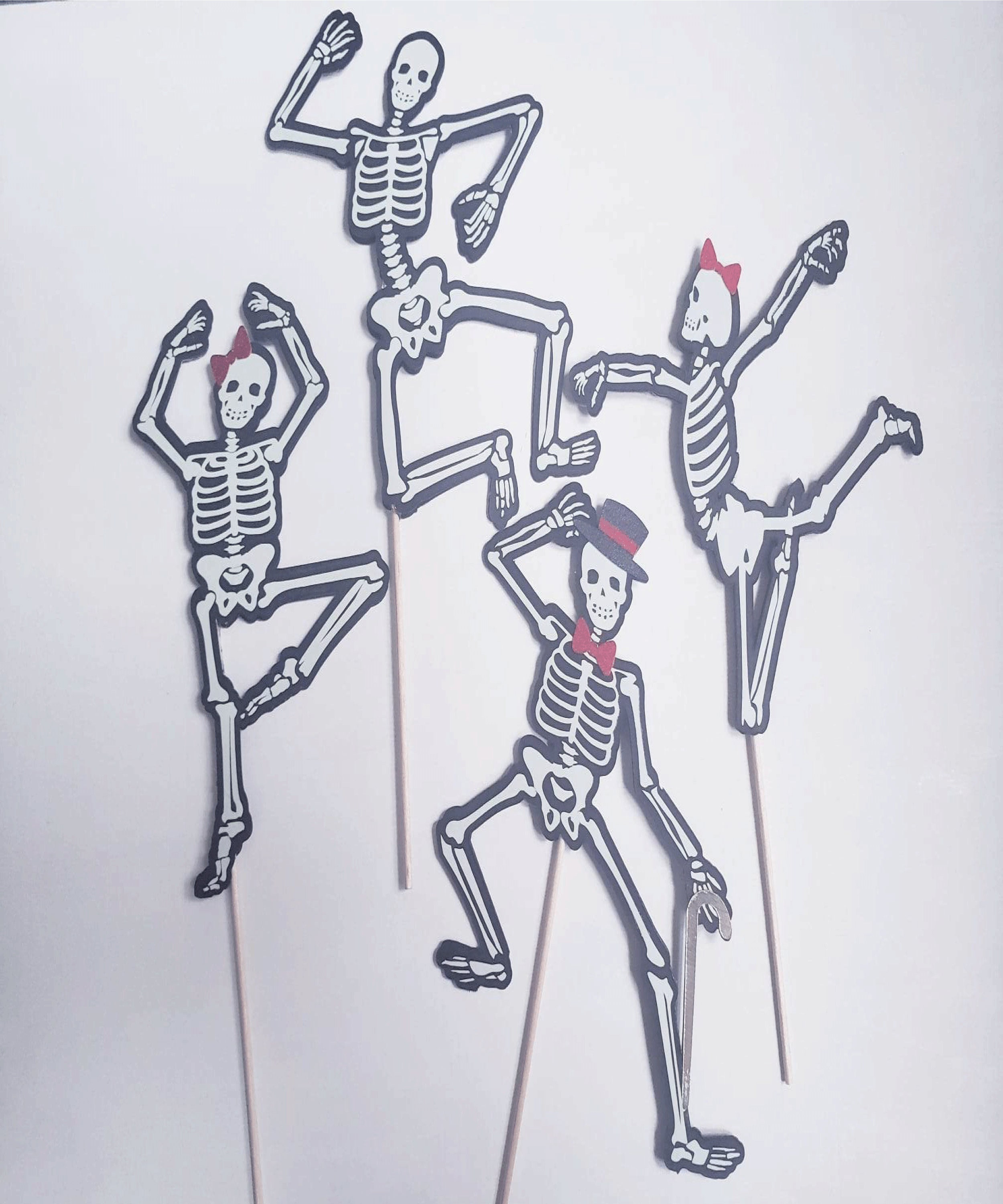 Skeleton Cup Cake Toppers, Glow in the Dark Skeleton, Skeleton Cake ...