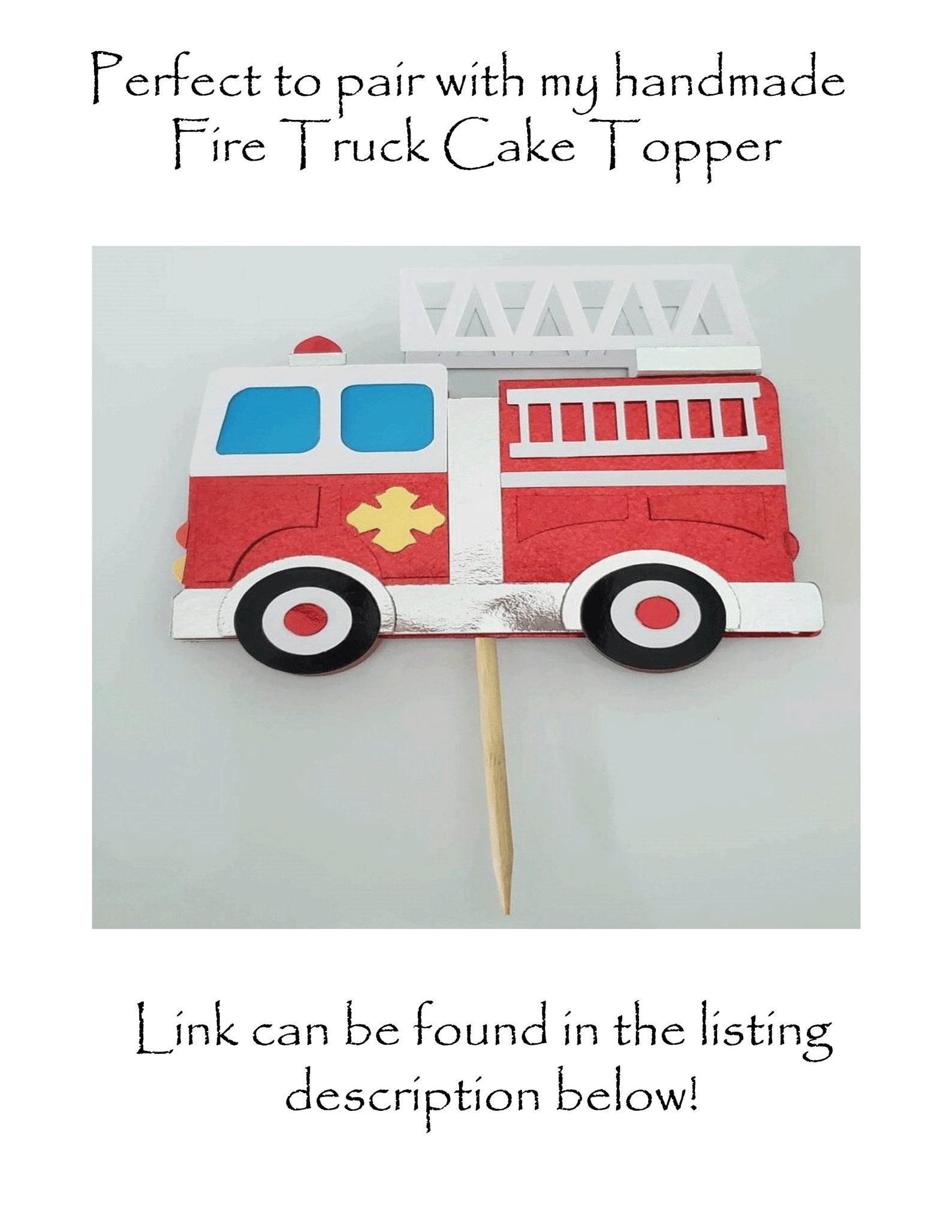 Flashing Fire Truck Cup Cake Toppers-perfect for a Fireman Themed Party ...
