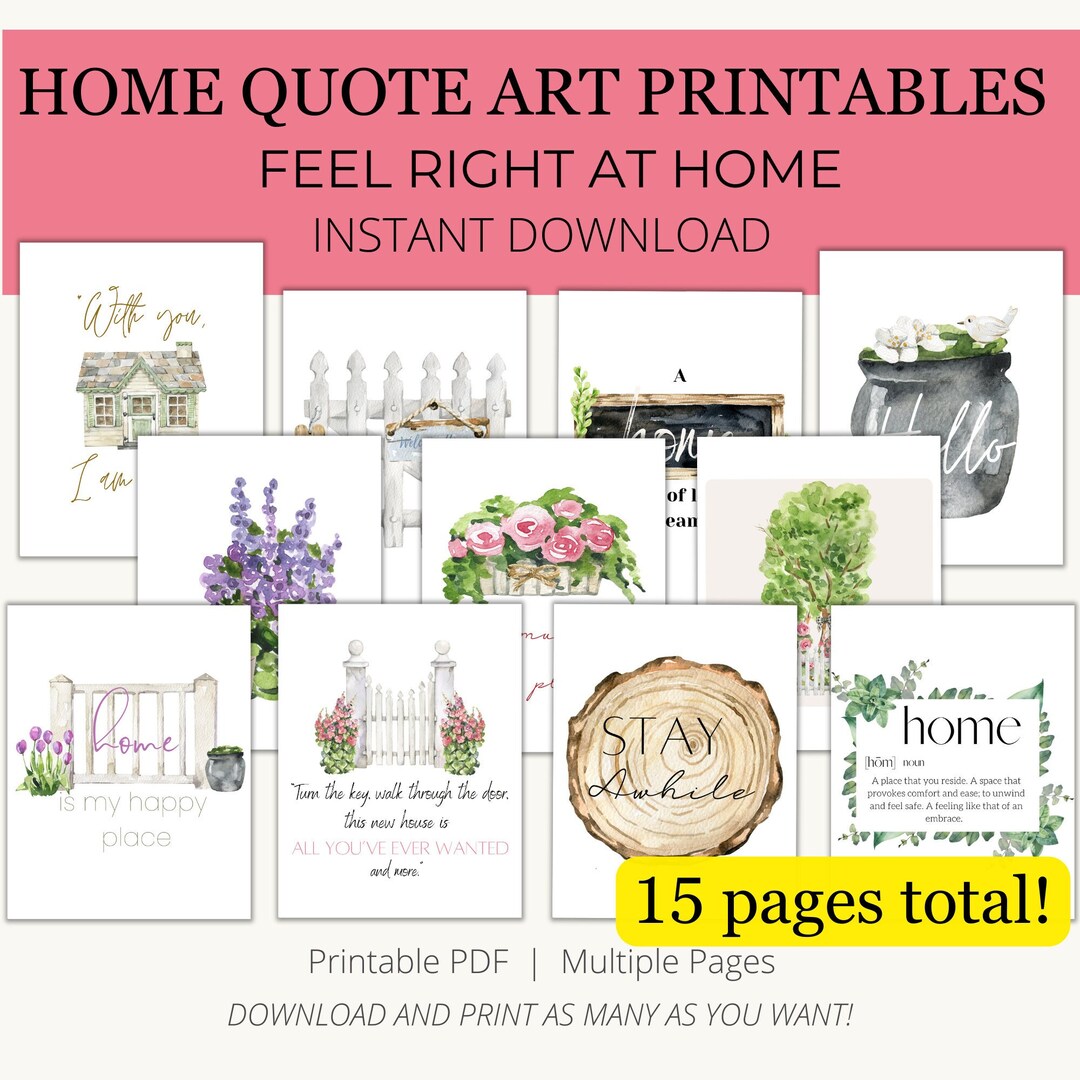 Home Quote Printables, Home Quote Prints, Home Art Printables, Home Art ...
