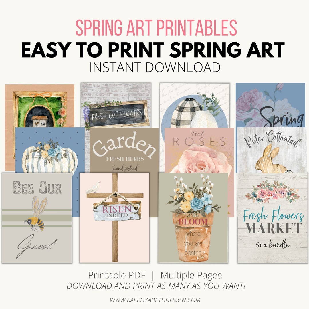 Spring Wall Art Printables, Spring Wall Art, Printables, Spring ...