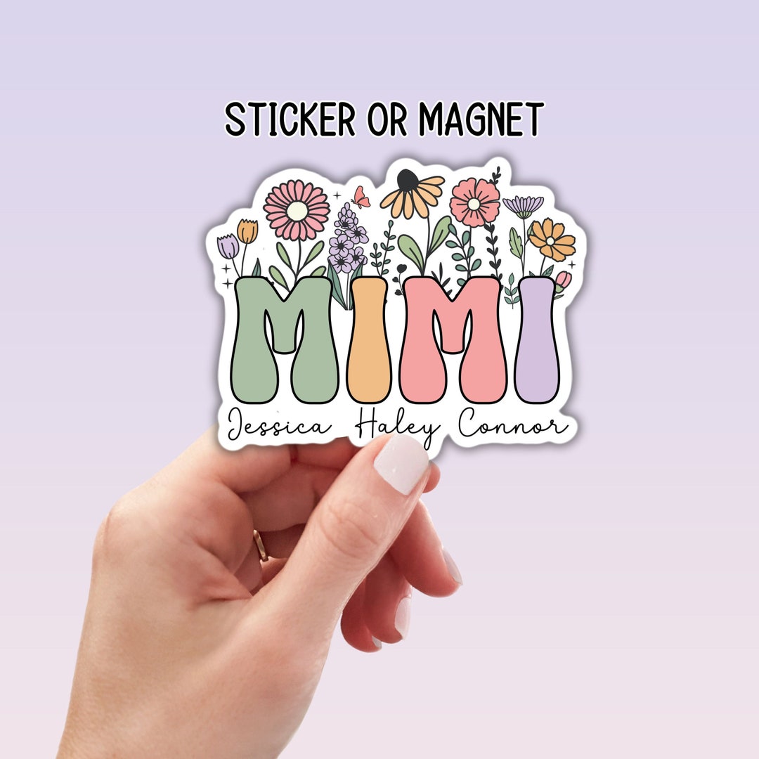 Gift for Mimi Sticker Personalized Grandma Stickers Custom Name ...