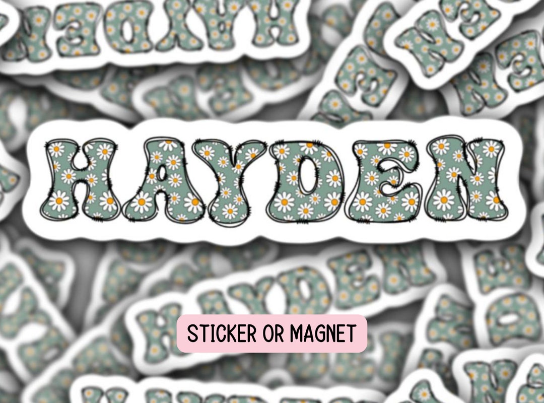 Retro Floral Name Sticker, Personalized Name Stickers, Custom Name ...