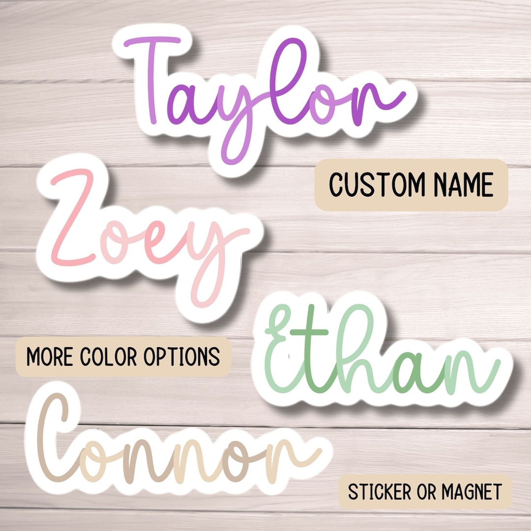 Kids Name Sticker Custom Name Sticker Personalized Name Sticker Name ...