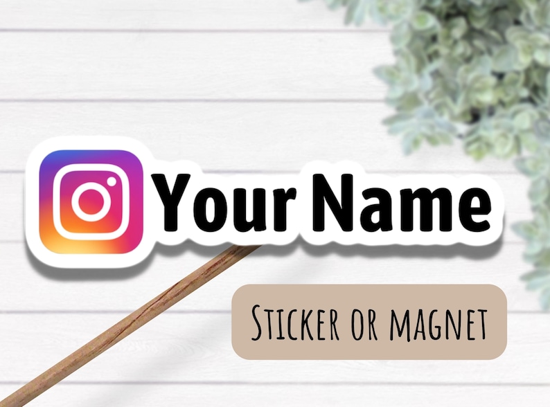 Instagram Handle Sticker Business Sticker Social Media - Etsy