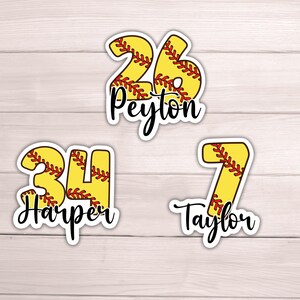 Softball Custom Name Magnet Softball Team Sports Name Personalized ...