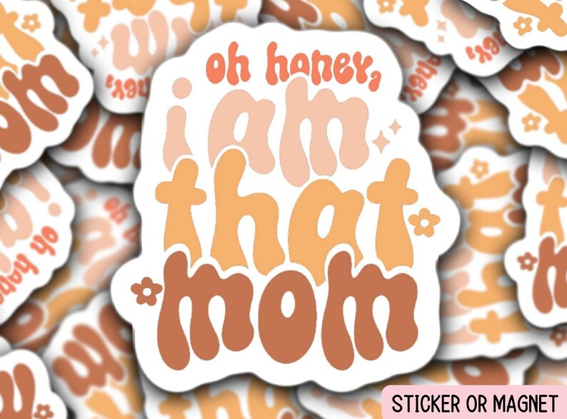 Mom Gift Mom Sticker Retro Font Retro Mom Mama Aesthetic Sticker Mama ...