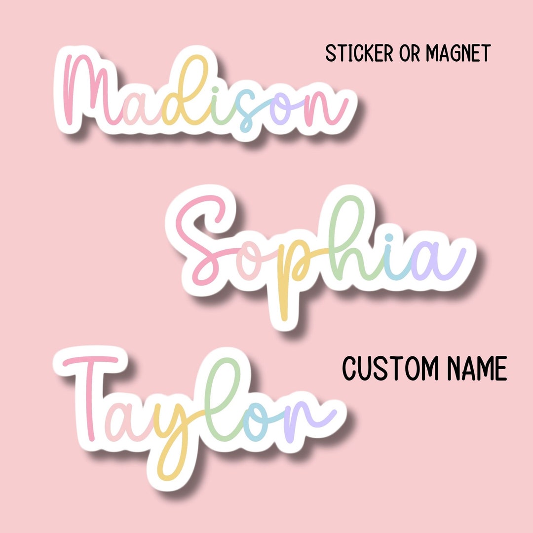 Kids Name Sticker Custom Name Sticker Personalized Name Sticker Name ...