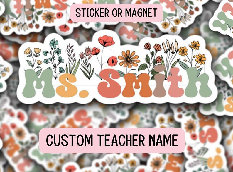 Custom Teacher Gift Teacher Name Sticker Personalized Teacher - Etsy