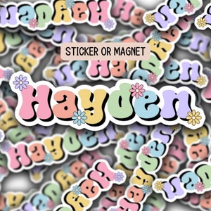 Water Bottle Name Sticker Tumbler Cup Name Sticker Retro Font Name ...