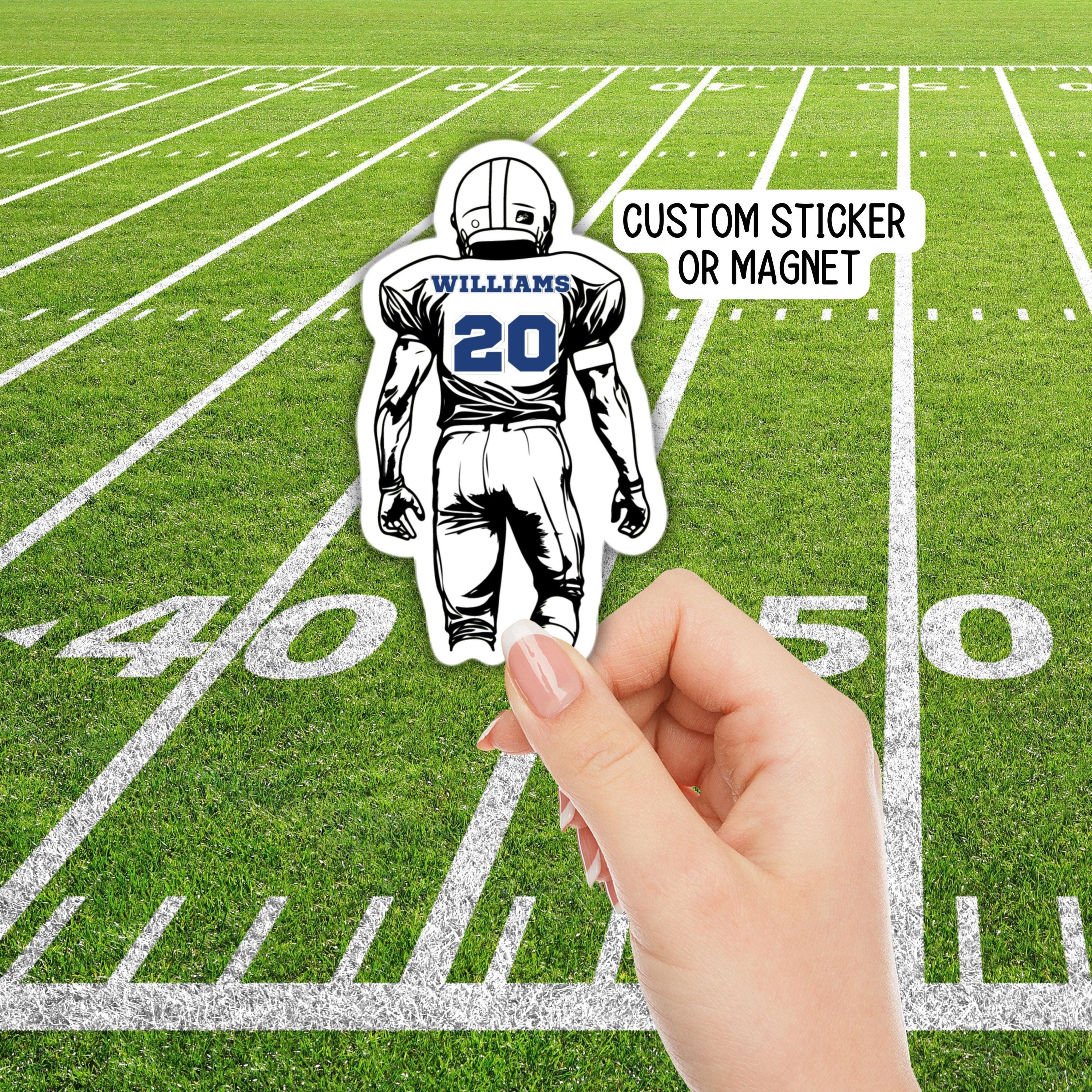 Football Player Custom Sticker Magnet Football Team Gifts Football Team ...