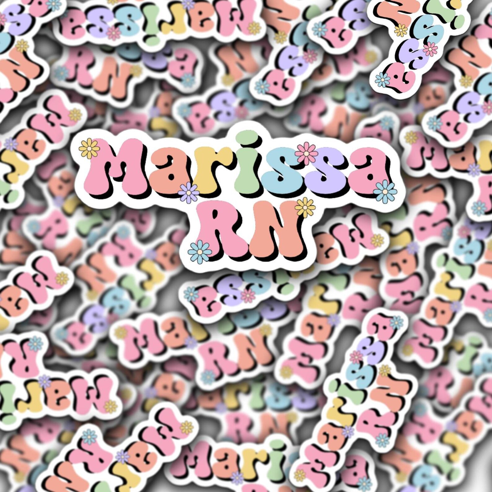 Custom Nurse Name Personalized Nurse Magnet Sticker Registered Nurse RN ...