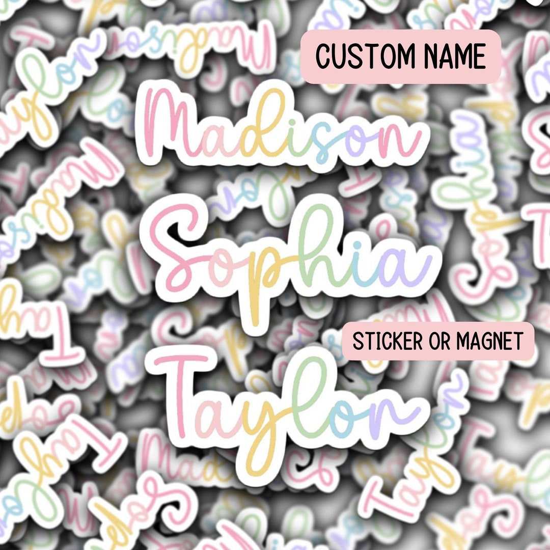 Custom Name Sticker Personalized Name Stickers Name Magnet Water Bottle ...