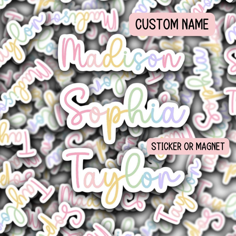 Kids Name Sticker Custom Name Sticker Personalized Name Sticker Name ...