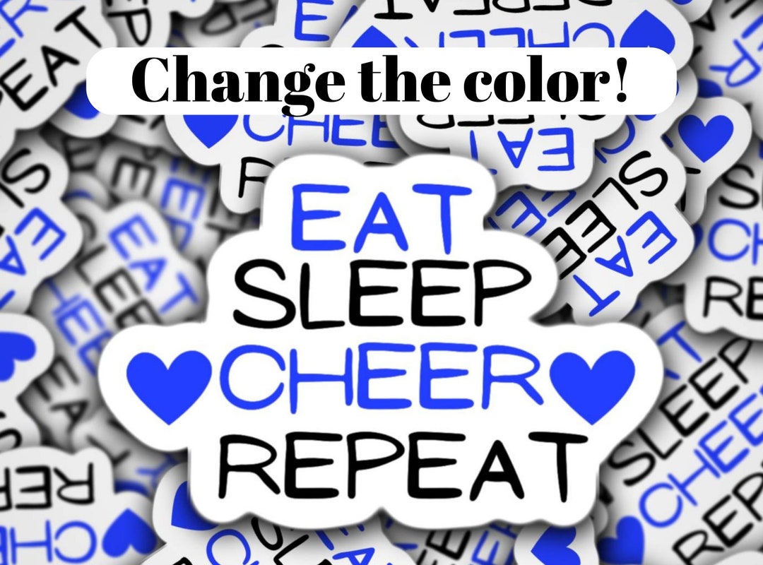 Cheer Sticker, Cheer Magnet, Eat Sleep Cheer Repeat, Cheerleader, Cheer ...