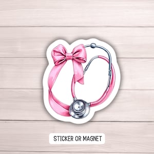 Coquette Nurse Sticker Stethoscope Pink Bow Nursing Student RN Gift ...