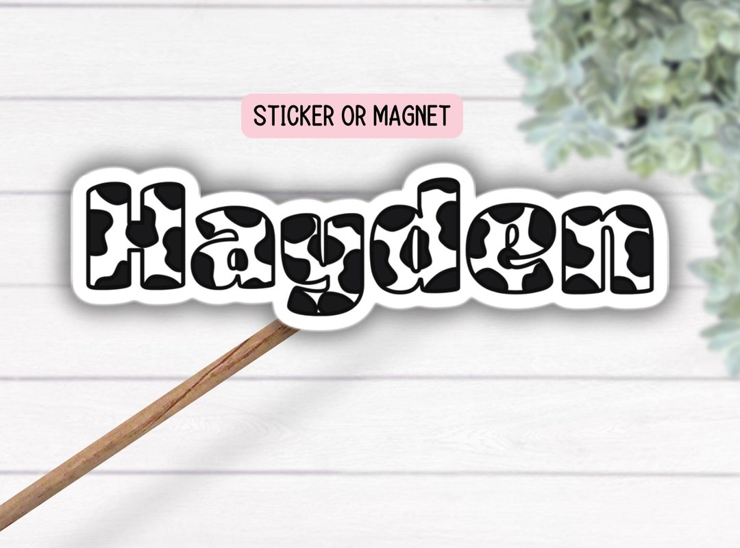 Cow Print Name Sticker Personalized Custom Name Stickers Name Magnet ...