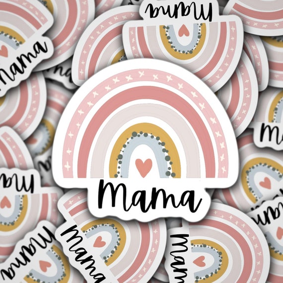 Boho Rainbow Mama Sticker Mama Sticker Mom Life Mom - Etsy
