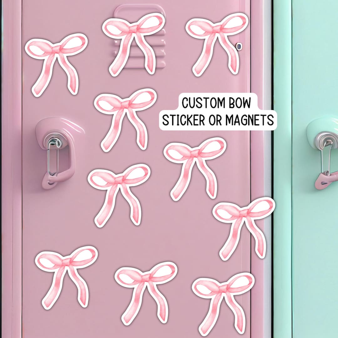Coquette Bow Sticker Magnets Locker Decor Pink Bow Magnet Girly Girl ...