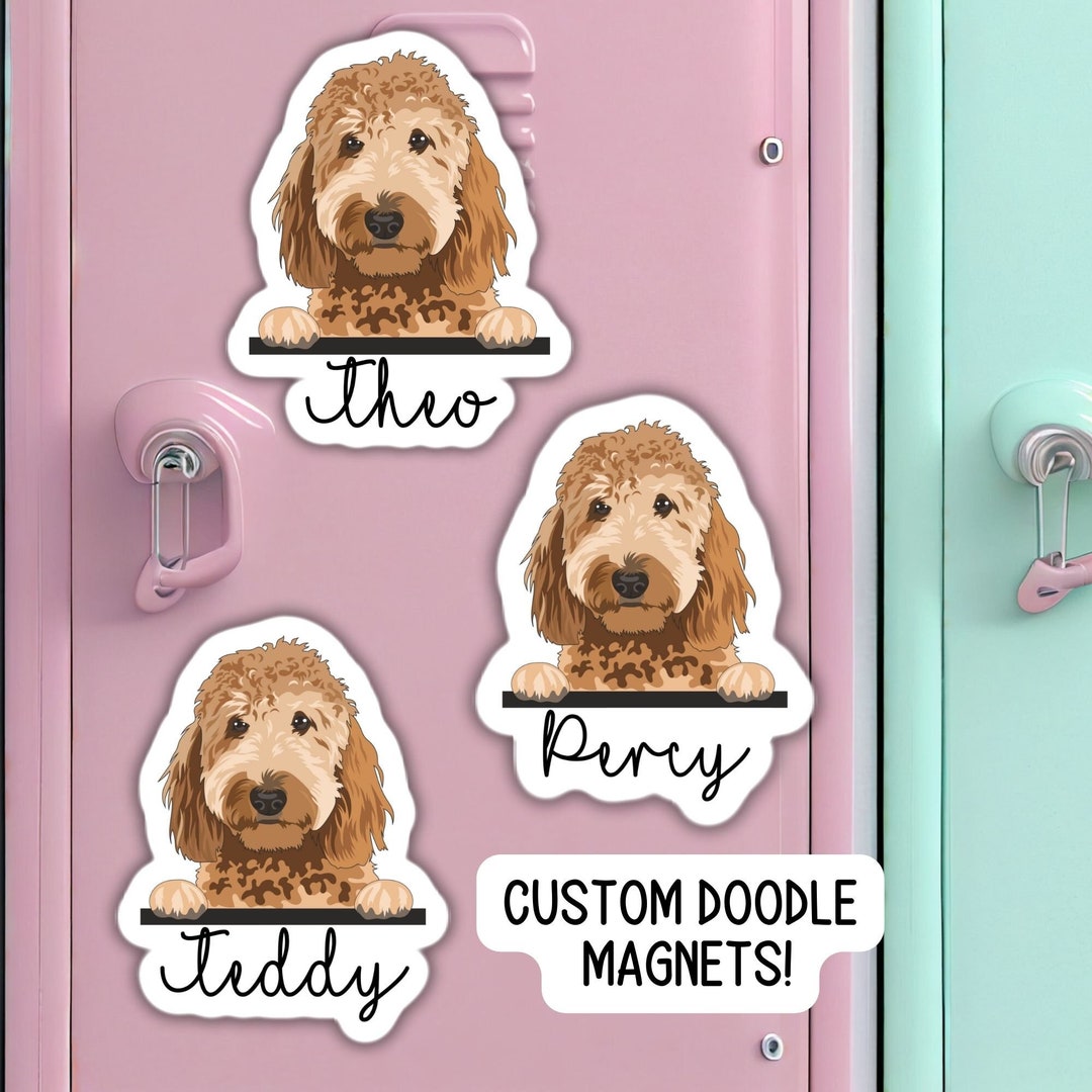 Custom Golden Doodle Magnet Pet Name Magnet Goldendoodle Custom Pet Dog ...