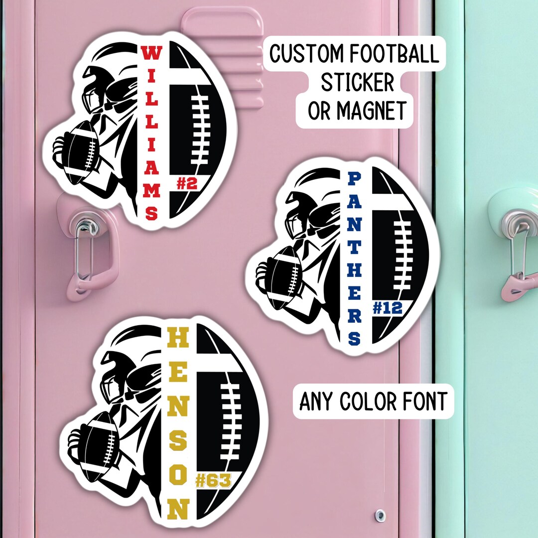 Custom Football Sticker Football Team Gifts Football Team Names ...