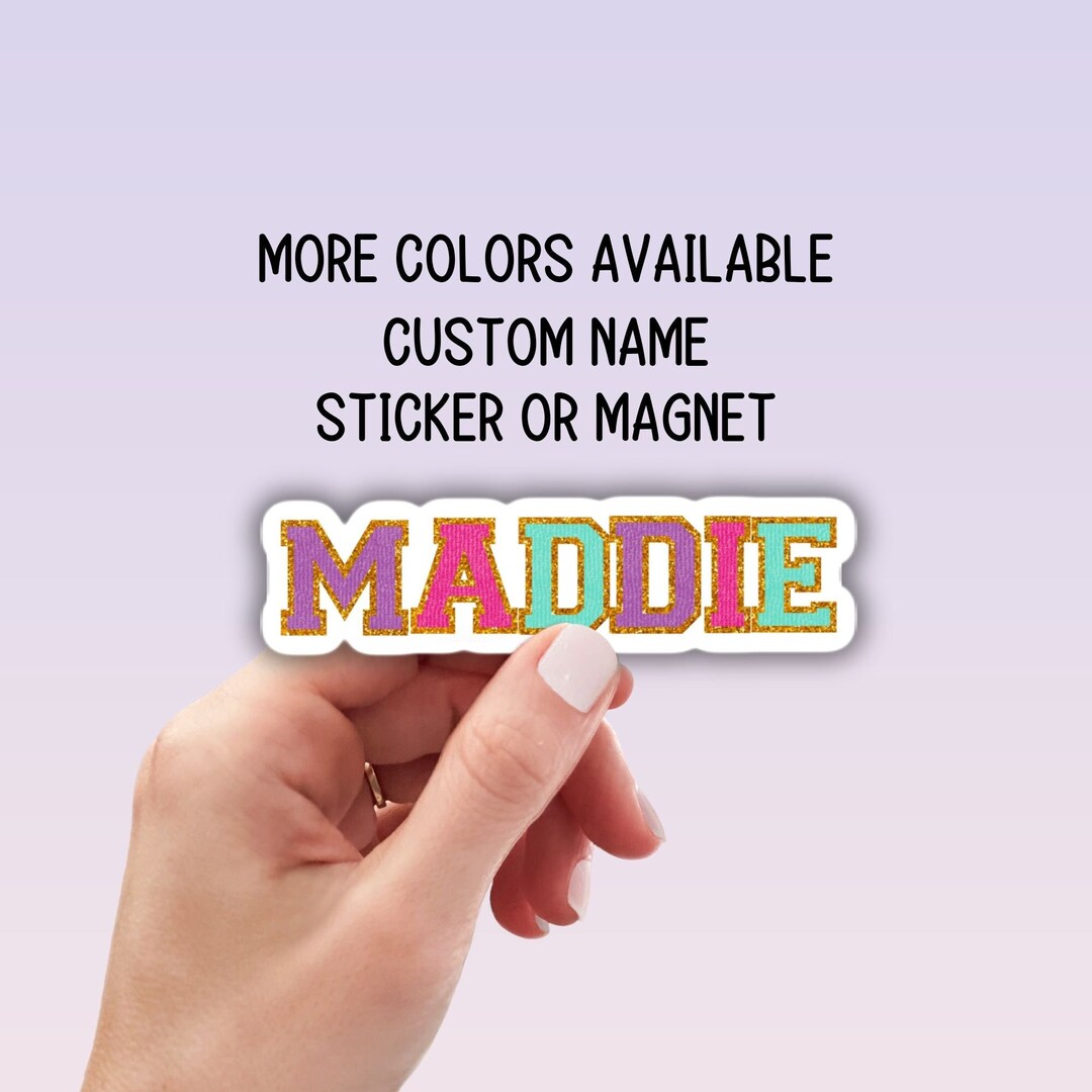 Chenille Name Sticker Varsity Font Kids Name Sticker Personalized ...
