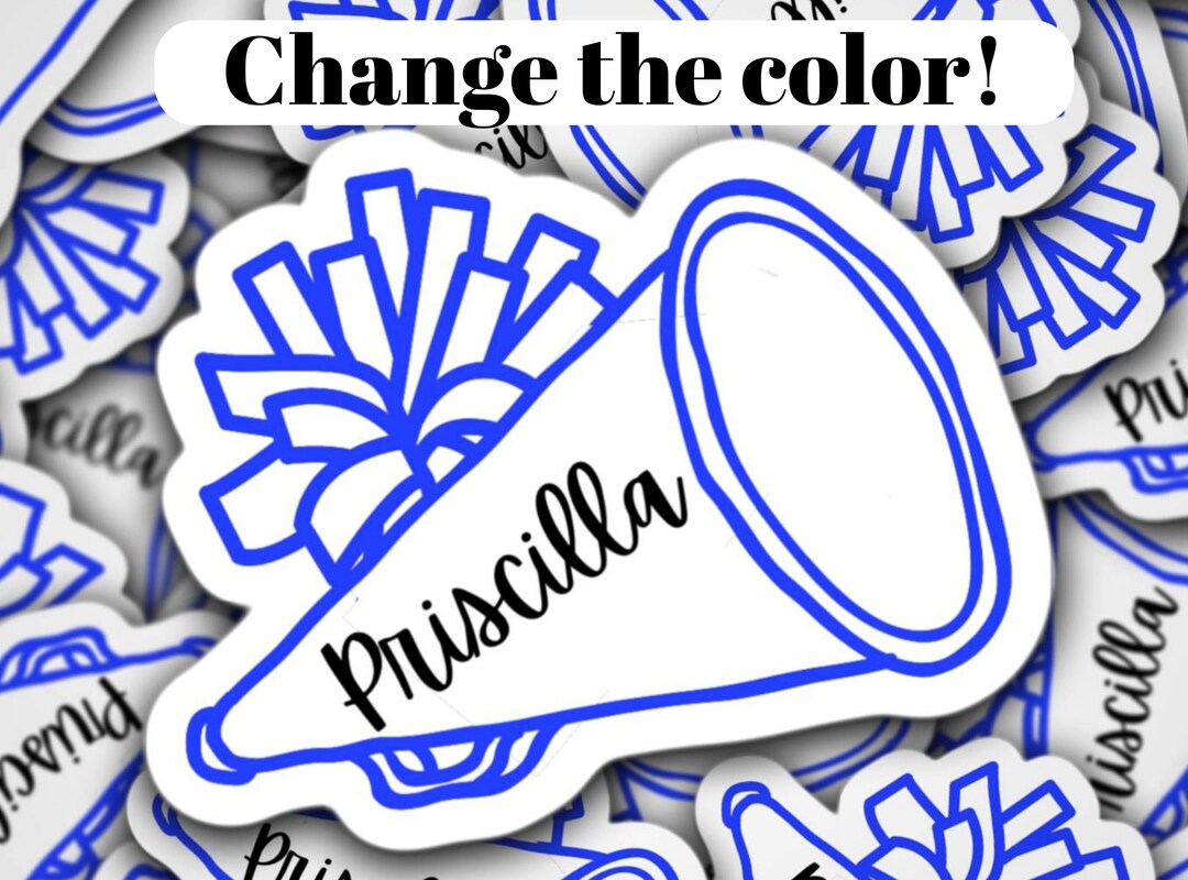 Personalized Cheer Sticker Cheerleader Name Sticker Cheer Name Sticker ...