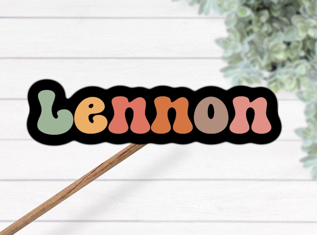 Retro Name Sticker, Personalized Name Stickers, Custom Name, Water ...