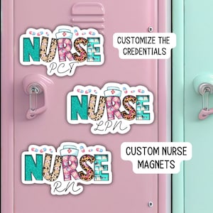 Registered Nurse Custom Nurse Name Personalized Nurse Magnet Sticker RN ...
