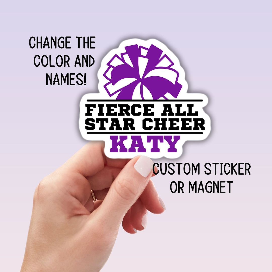 Cheerleader Sticker Cheer Team Custom Personalized School Locker Magnet ...